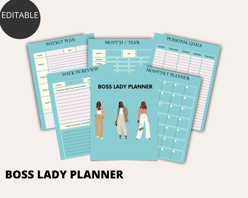 Editable Girl Boss Planner Printable Boss Babe Small Business Planner ...