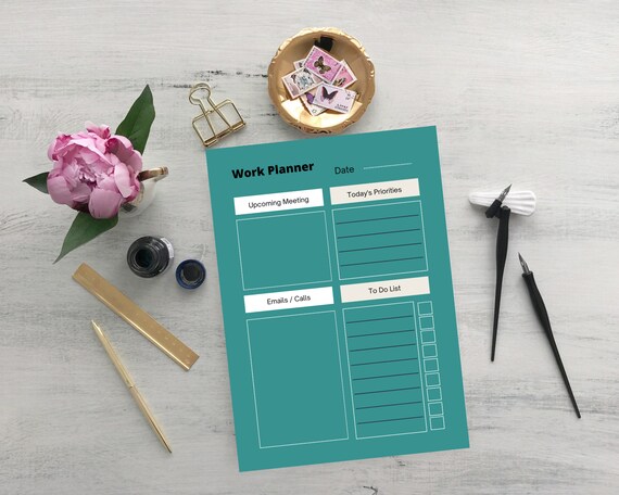 WORK PLANNER Planner Printable Planner Instant Download - Etsy