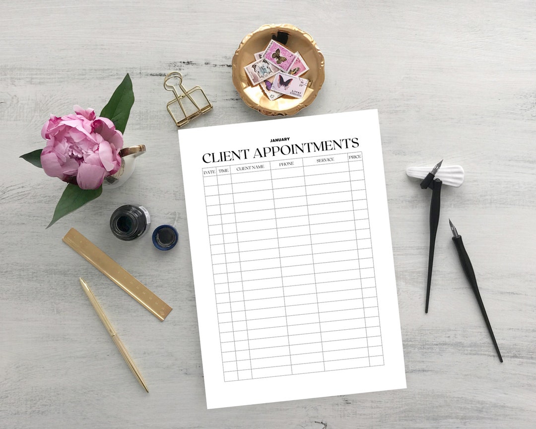 Appointment Tracker Printable, Appointment Reminder, Meeting Tracker ...