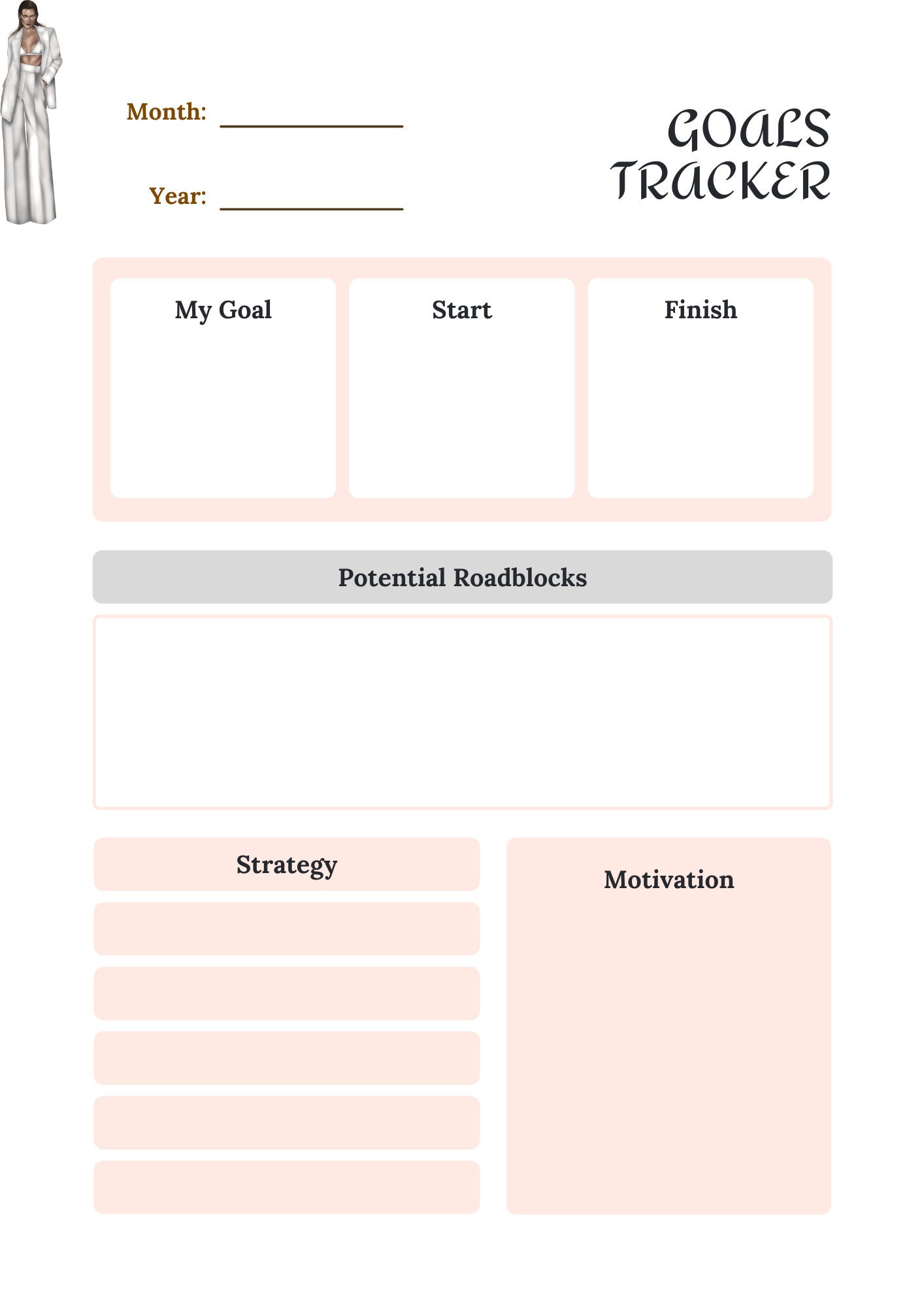 Editable Goal Planner in Canva | Canva Template Pack | Goal Planner ...