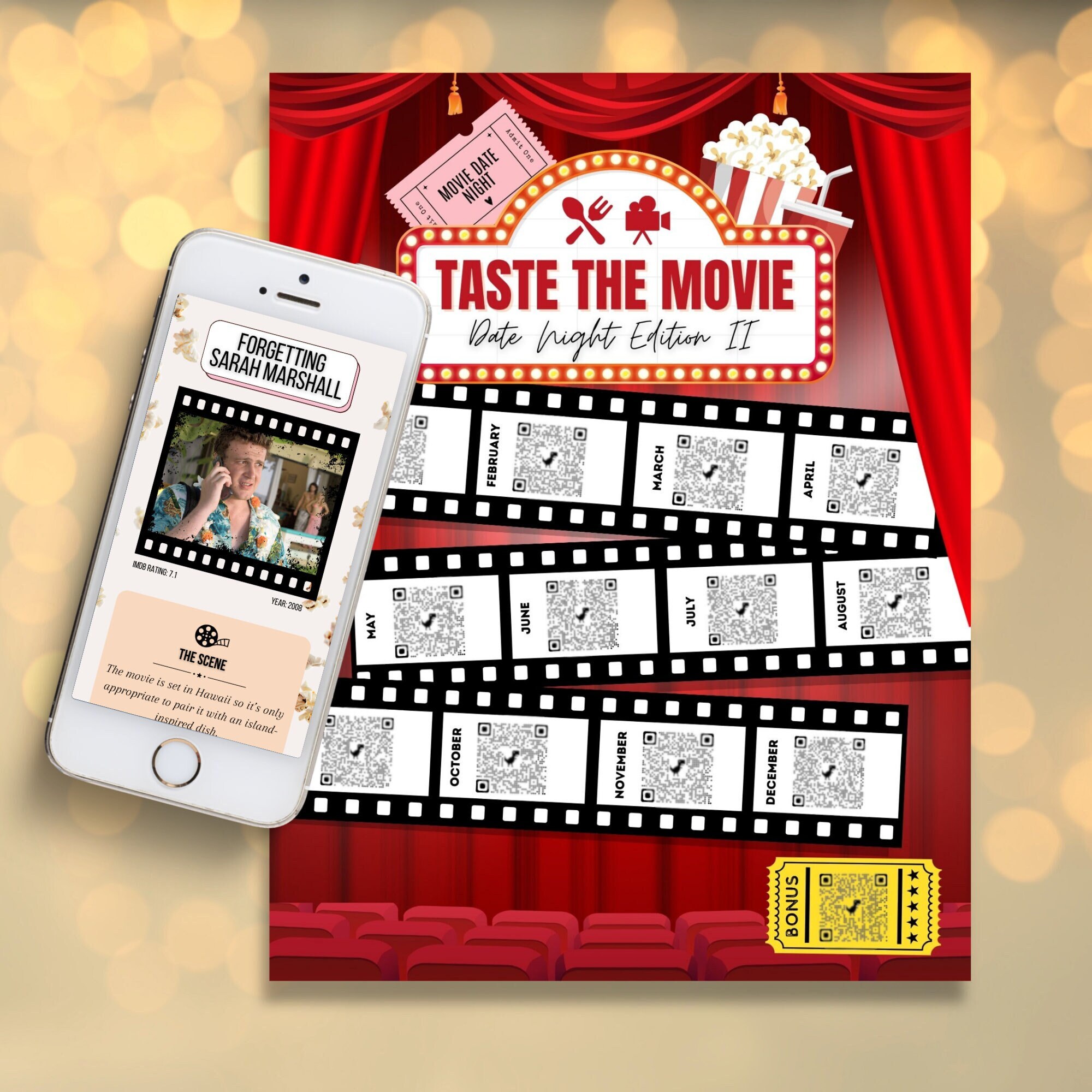 Date Night II Taste the Movie Calendar - 12 Movie & Recipe Pairings for ...