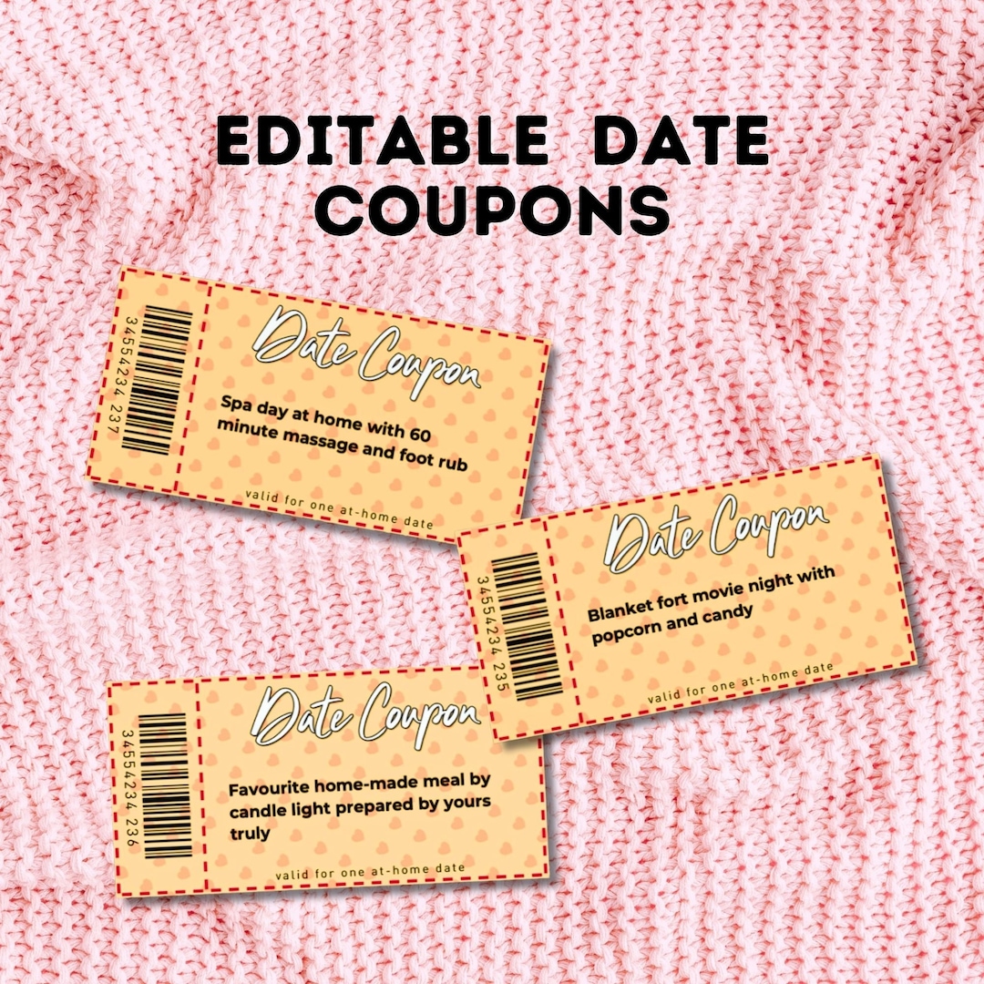 Personalized Date Coupons, Printable DIY Love Vouchers - Love Coupons ...