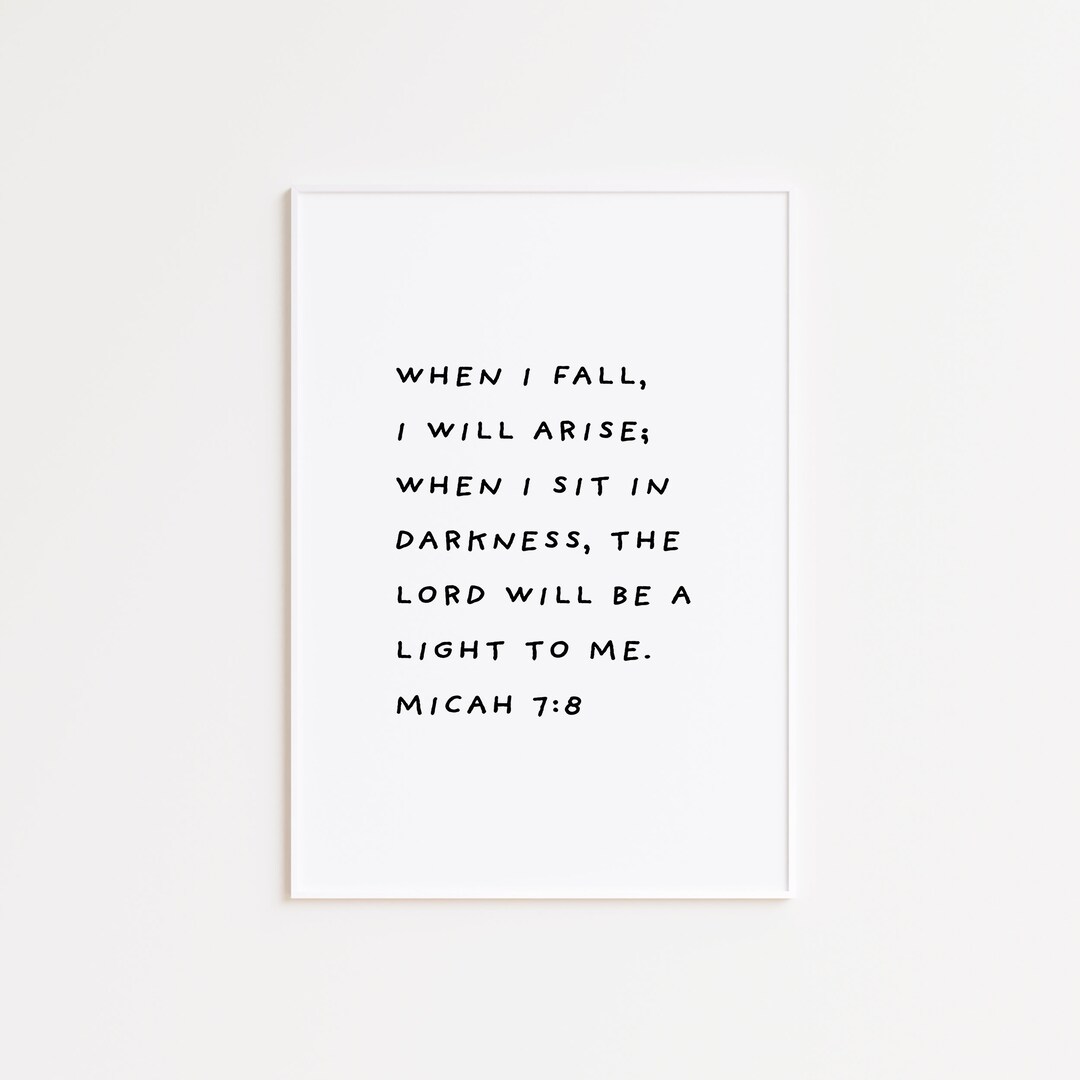 Micah 7:8 Bible Verse Digital Print Minimalist Christian Artwork ...