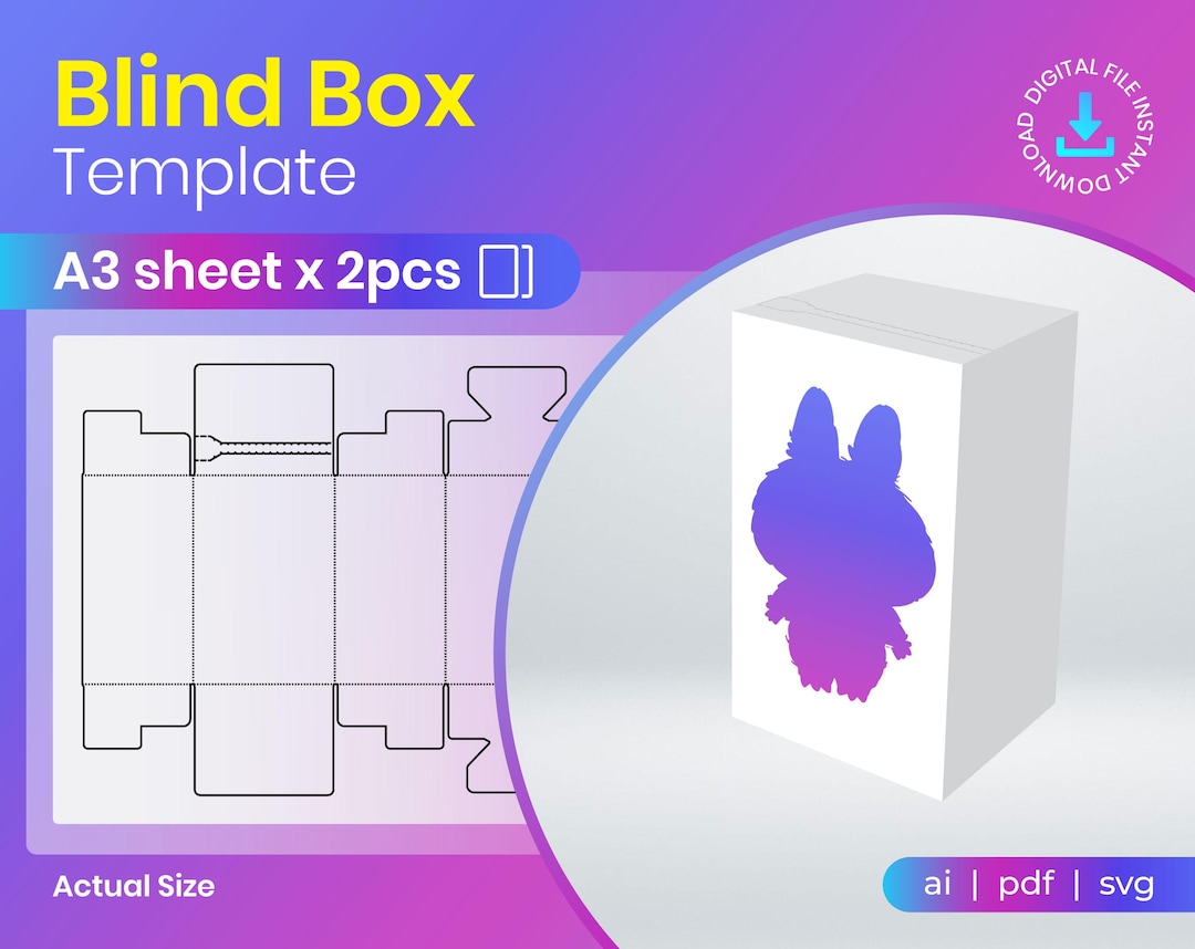 Blind Box Template, Gift Box SVG, Ai, PDF, A3 Sheet, Printable - Etsy