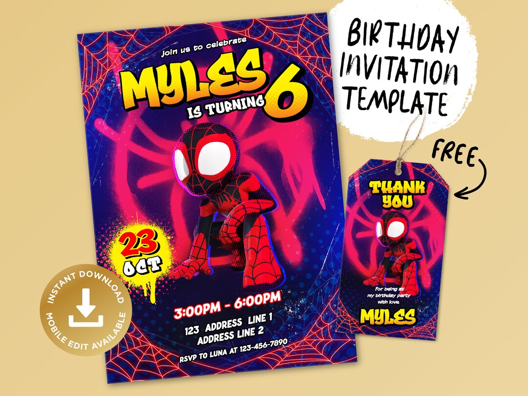 Printable Birthday Invitation, Digital Birthday Invitation, Editable ...