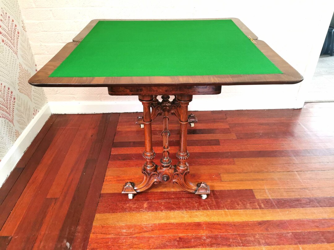 19th Century Victorian Card/games Table. Walnut and Mahogany - Etsy