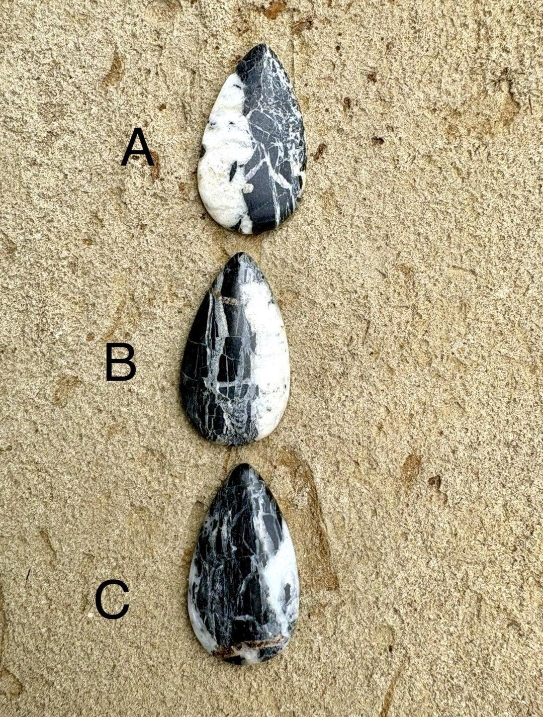 Rare High Quality White Buffalo Teardrop Cabochons 17x33mm, (select One ...