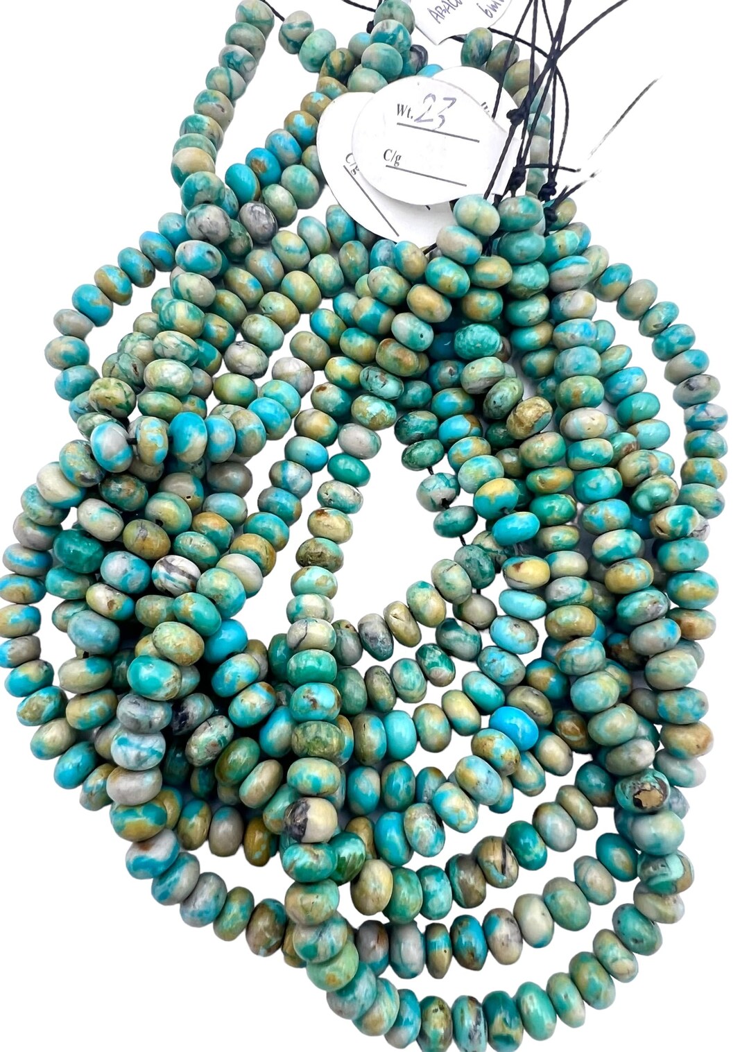 Rare Nevada Fox Turquoise 6mm Rondelle Beads, 9 Inch Strand - Etsy