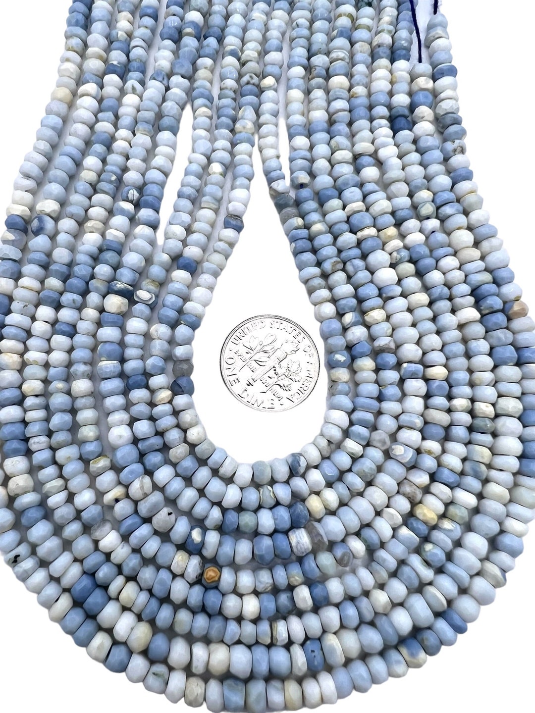 Owyhee Blue Opal oregon 4mm Rough Faceted Irregular Rondelle Beads 16 ...