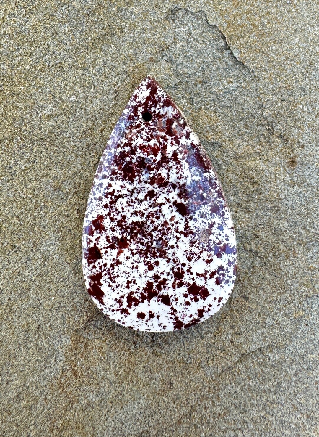 Rare Alunite blood Spatter Focal Pendant Bead 21x35mm - Etsy