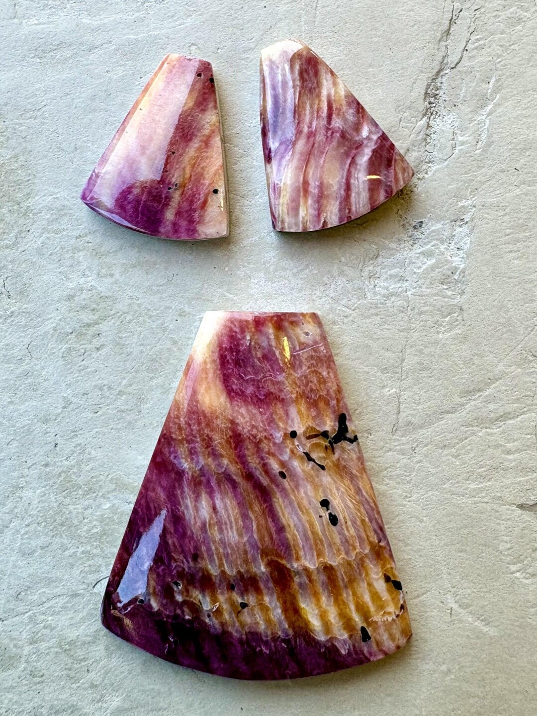 Purple Spiny Oyster 3 Piece Cabochon Pendant and Earring Set - Etsy