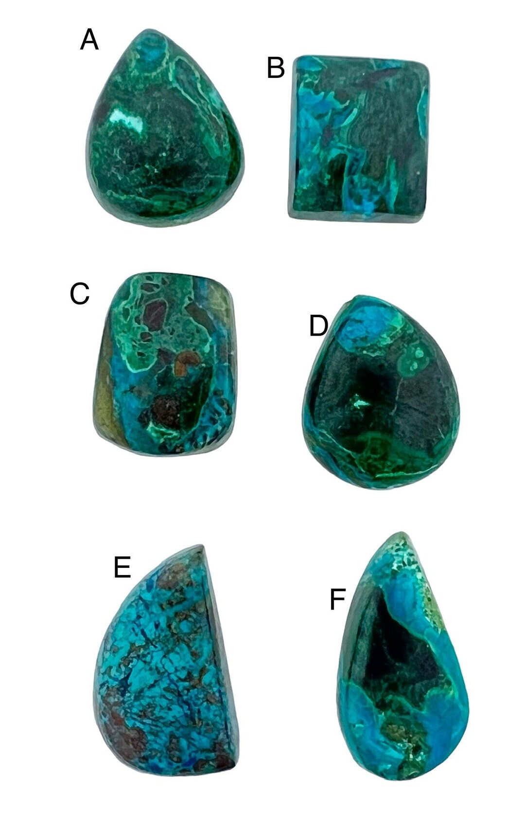 Natural Azurite With Malachite Small Freeform Cabochons, Select One ...