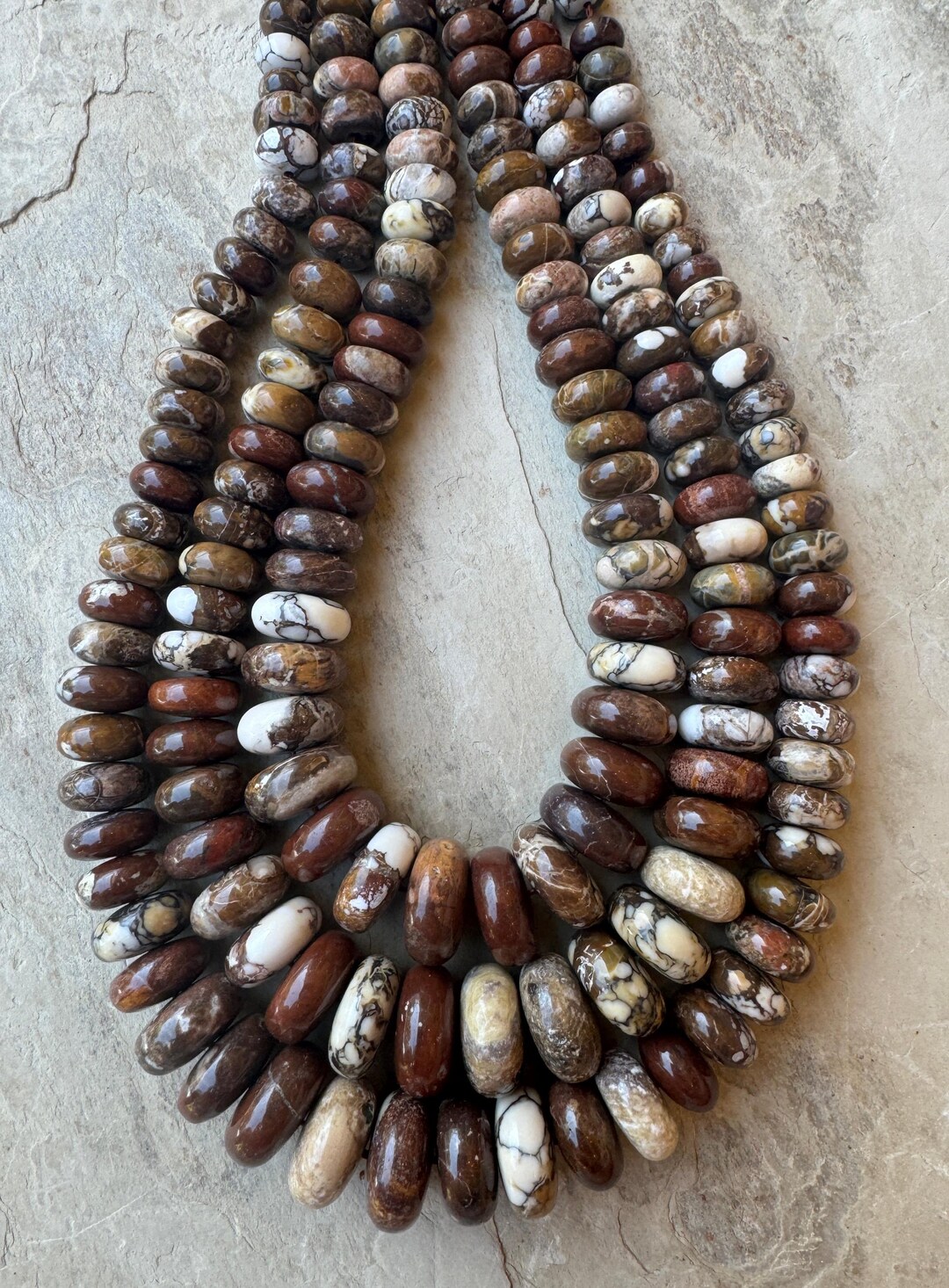 Rare Aaa+ Arizona Wild Horse Big Graduated 8-18mm Rondelle Beads Strand ...