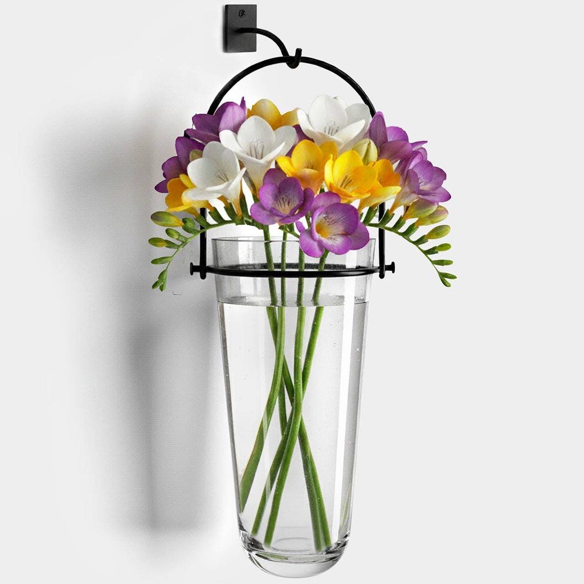Almere Hanging Vase With Wall Hook | Glass Flower Vase for Home Decor ...