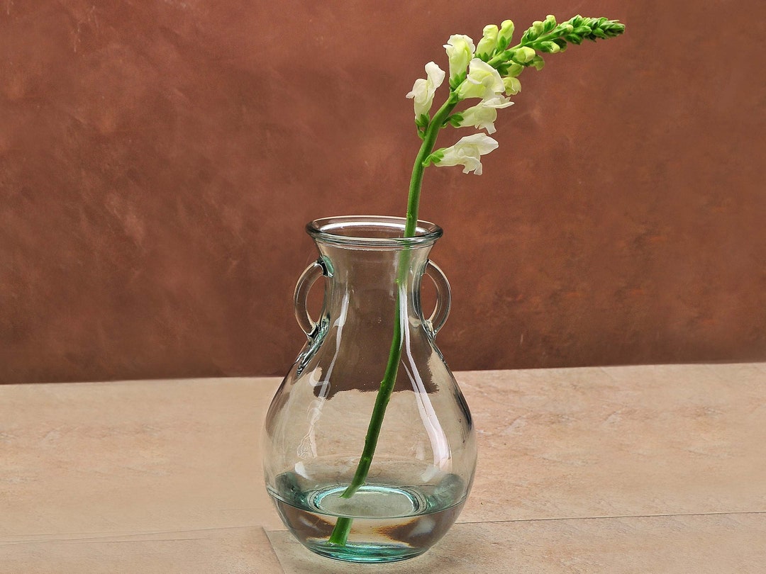 9 1/2 Large French Country Glass Vase | Elegant Flower Vase for Floral ...