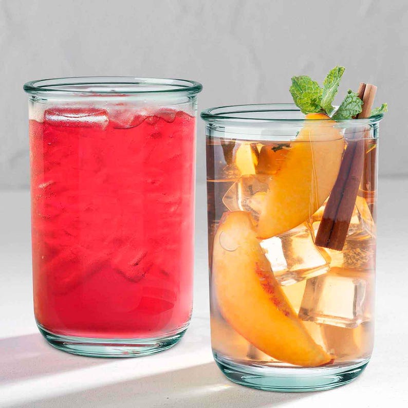 Recycled Glass Tumblers Set of 6 | Eco-friendly Drinkware | Cocktail ...
