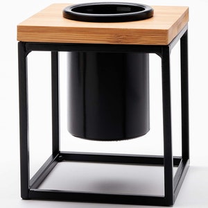 Classic Pablo Cube With Black Metal Stand | Plant Decor for Table ...