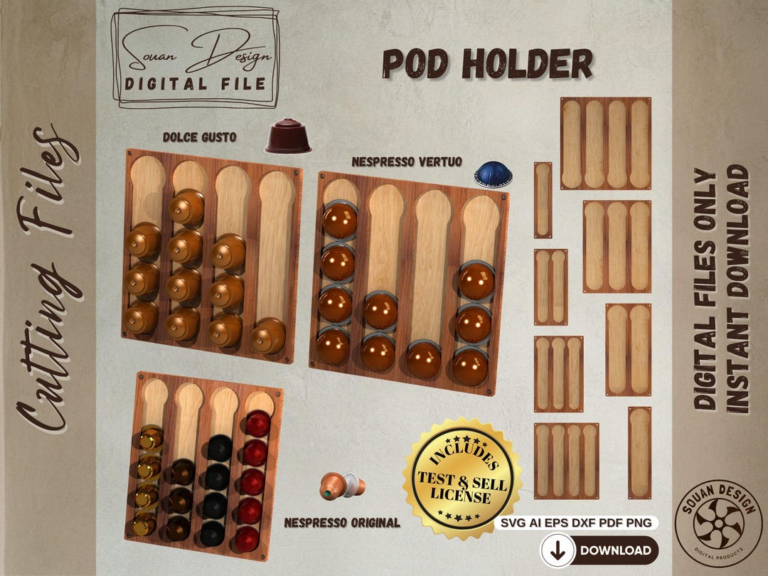 Coffee Pod Holder SVG - Nespresso Original, Vertuo & Dolce Gusto ...