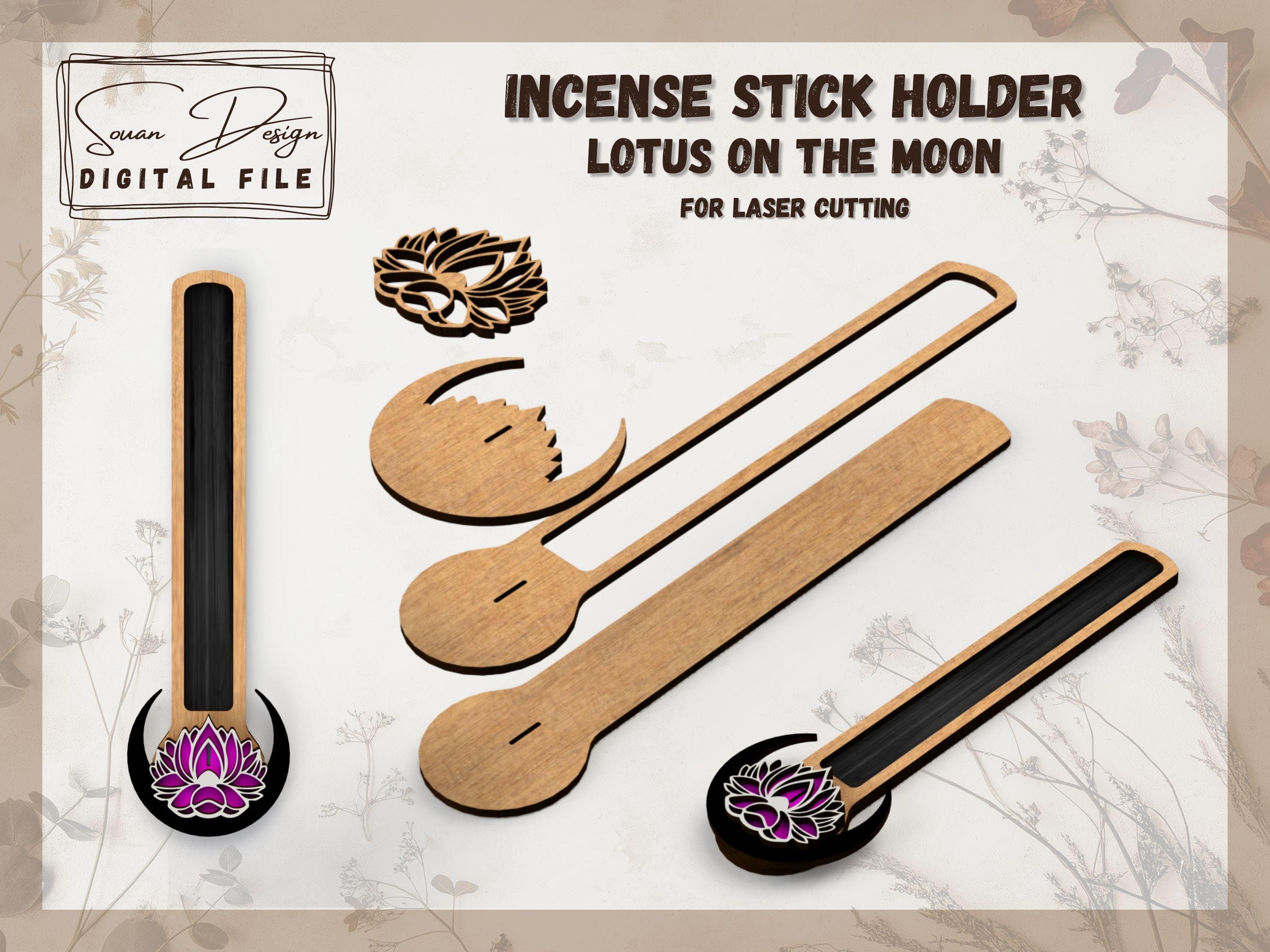 Lotus Moon Incense Holder SVG, Lotus Incense Burner, Lotus Laser Works ...