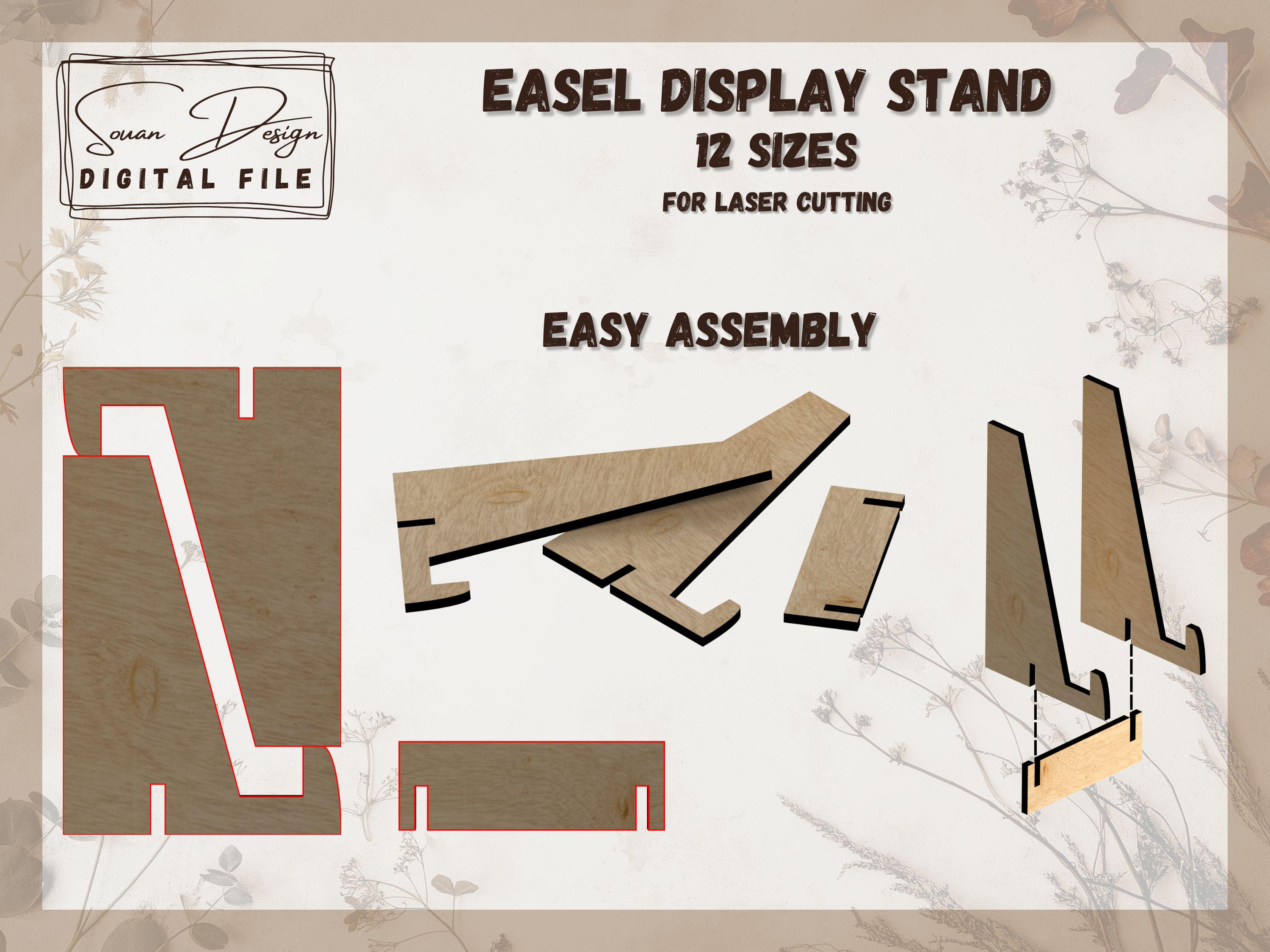 Easel Display Stand Laser Cut Files - Easel Cut File, Mini Easel SVG ...