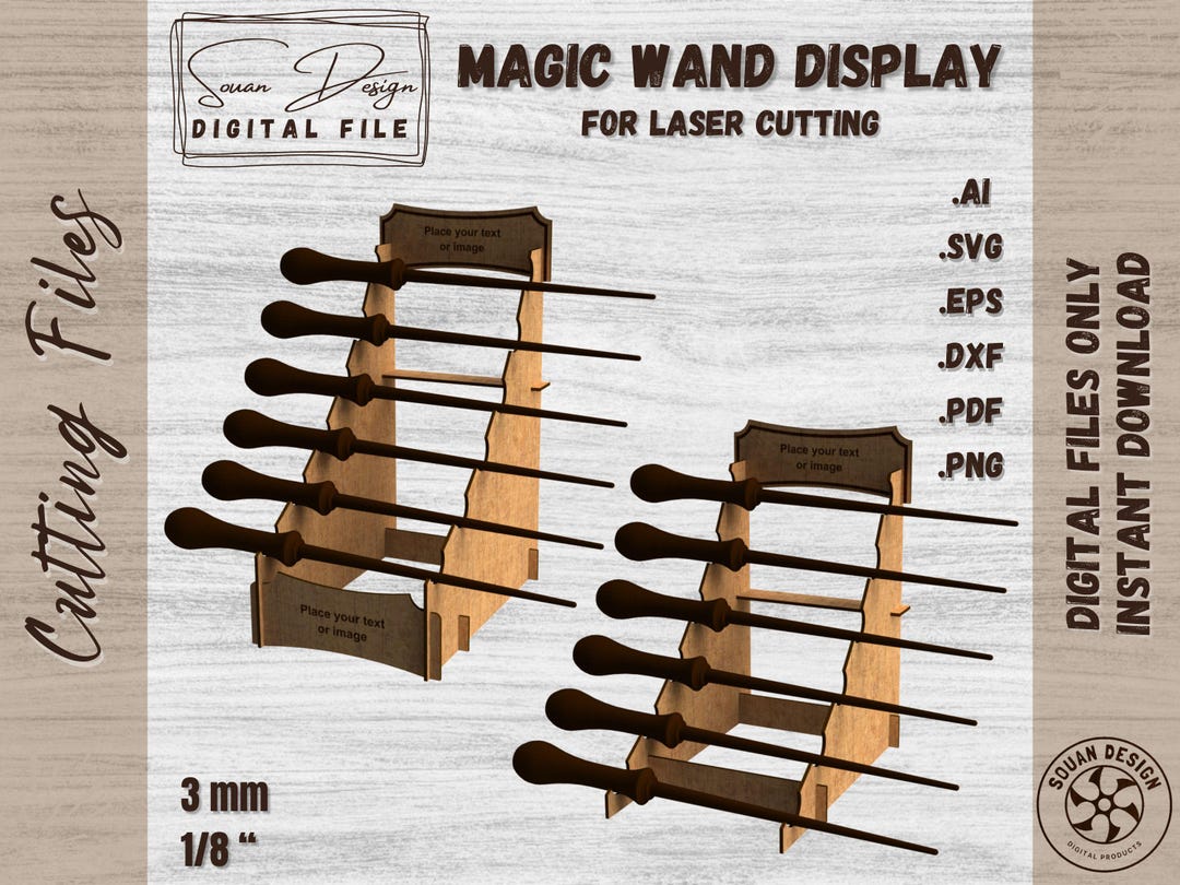 SVG Wand Display Stand - Wand Holder for Laser Cutting - Digital File ...