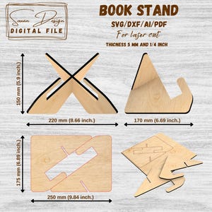 Recipe Book Holder SVG - Base File for Laser Cutting, Silhouette ...