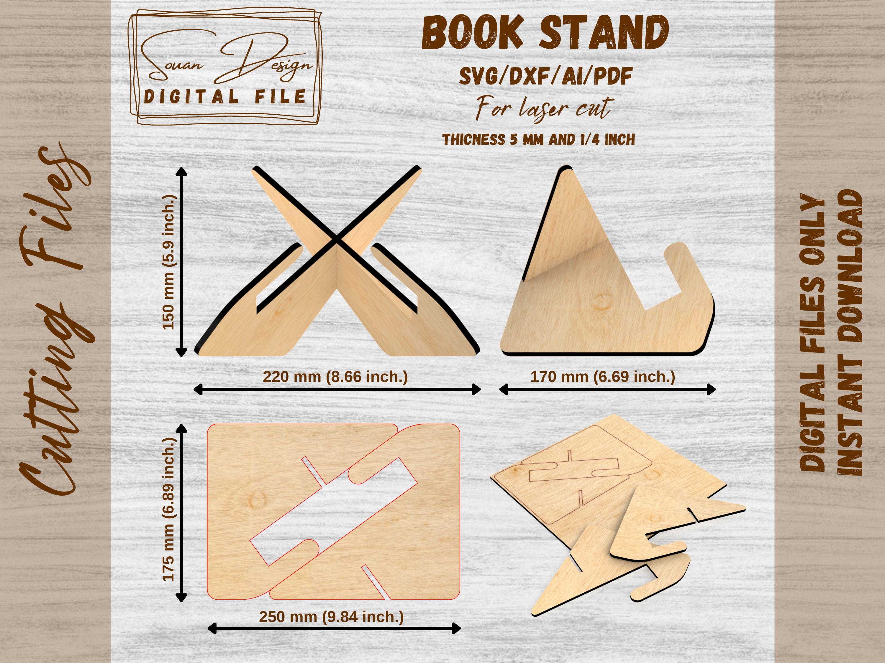 Recipe Book Holder SVG - Base File for Laser Cutting, Silhouette ...