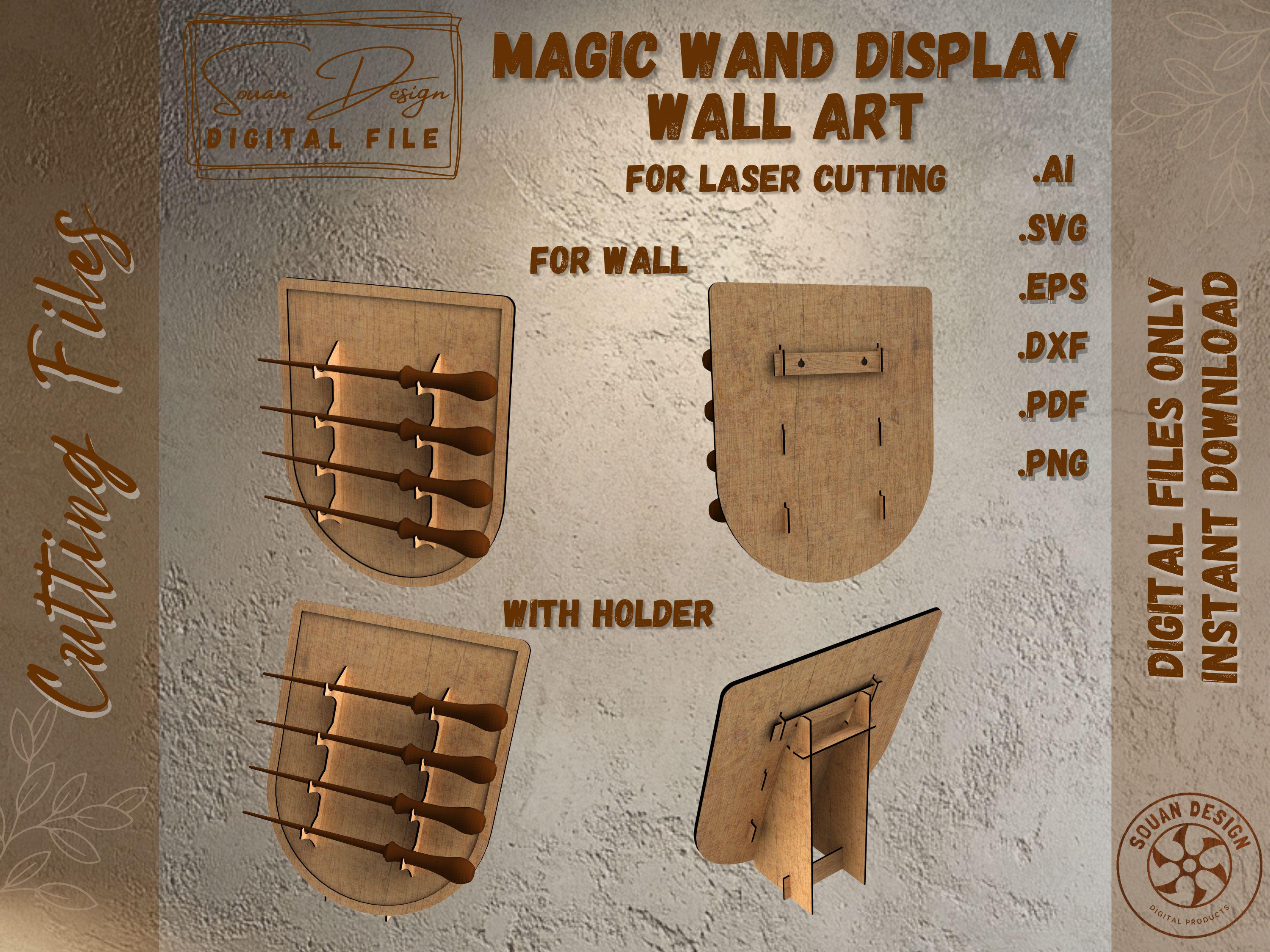 Magic Wand Display Stand - Wooden Wall Decor File for Laser Cutting ...