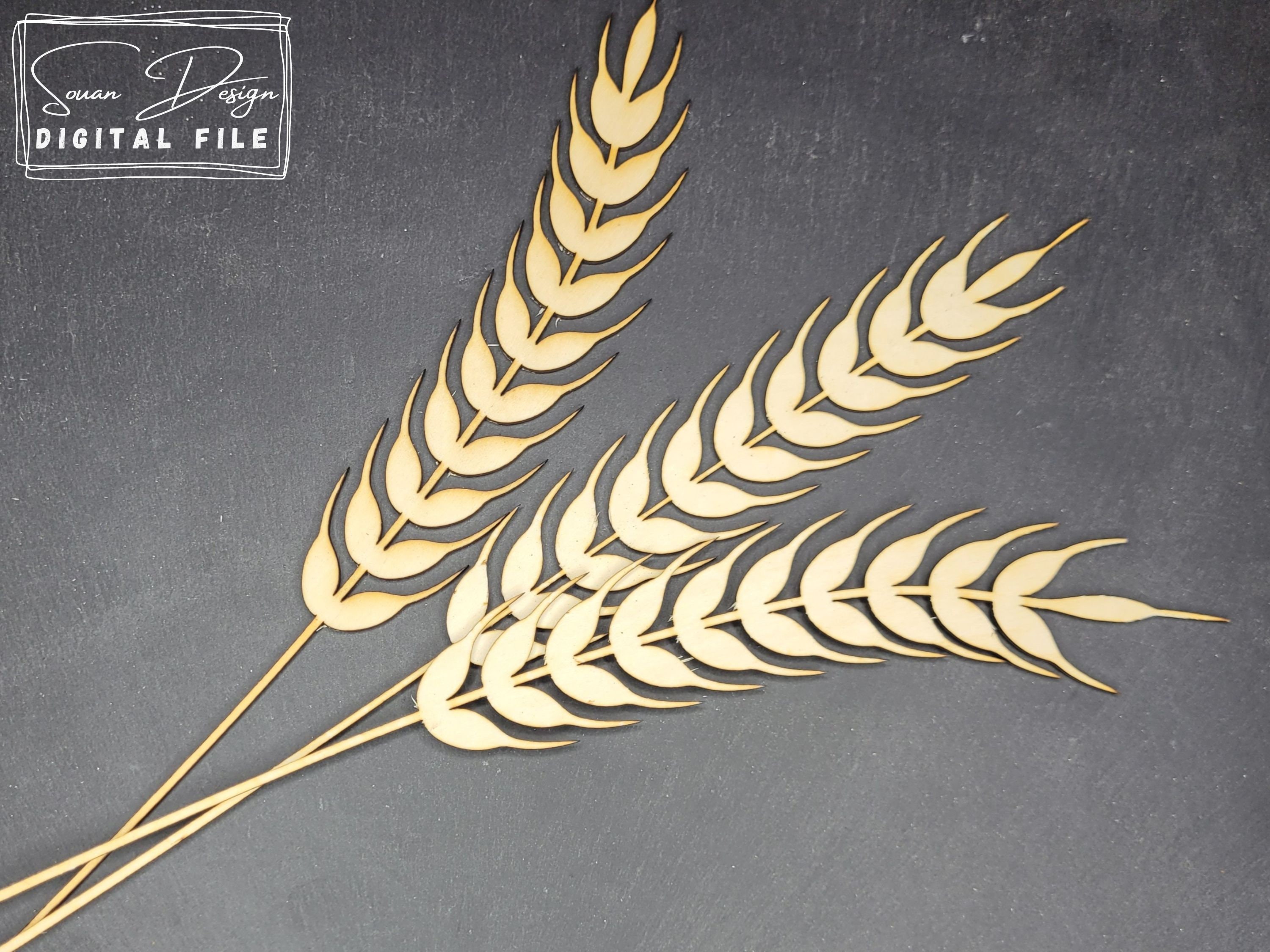Sprigs of Wheat SVG File for Laser Cutting Wooden Flowers - Etsy