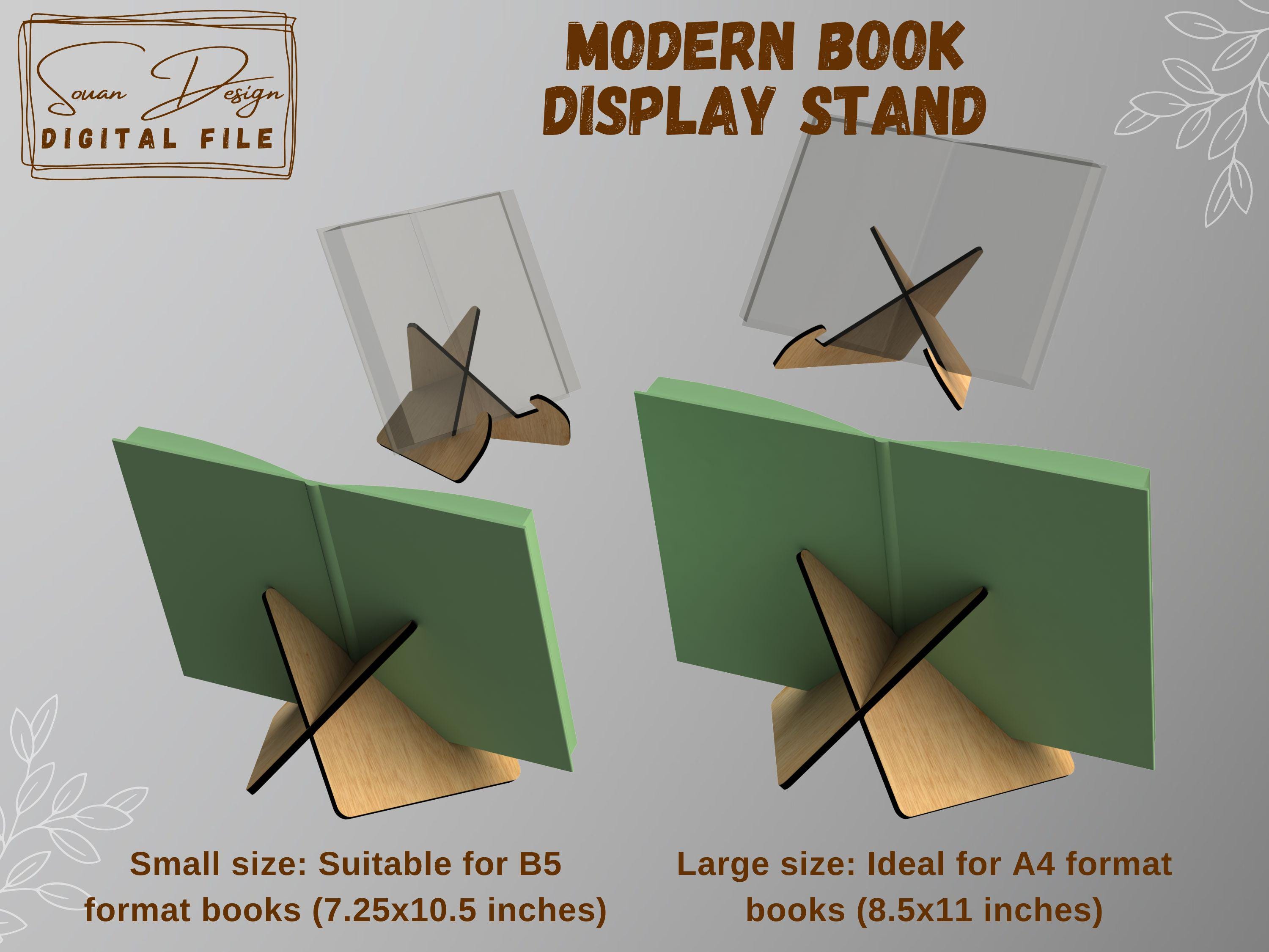 Wooden Book Stand SVG – Laser Cut File DXF– Cookbook Holder, Reading ...