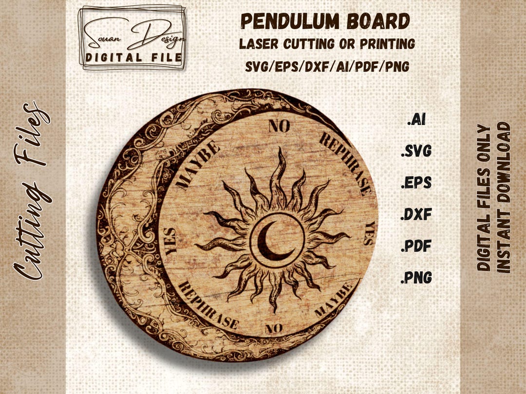 SVG Pendulum Board for SVG Divination - Digital File for Laser Cutting ...
