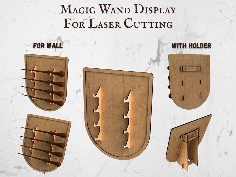 Magic Wand Display Stand - Wooden Wall Decor File for Laser Cutting ...