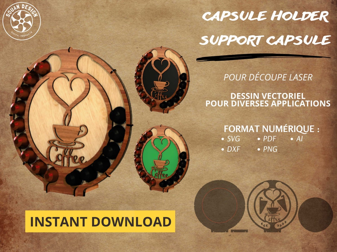 Coffee Pod Holder Digital File for Laser Cutting Vector Graphics SVG ...