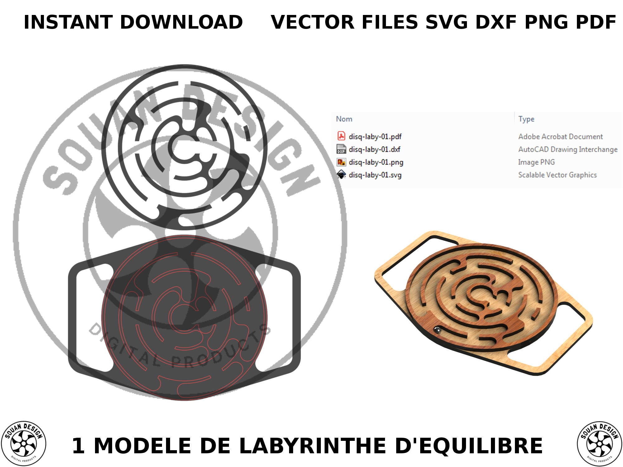 Digital File Balance Maze Game for Laser Cutting and Engraving Vector ...