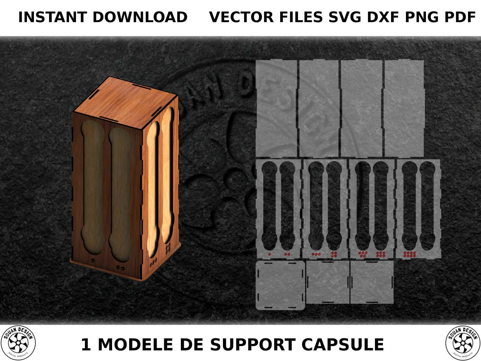 Rectangular Coffee Pod Holder Digital File for Laser Cutting - Etsy