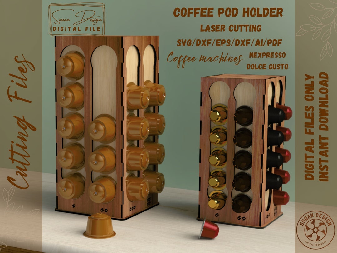 Rectangular Coffee Pod Holder Digital File for Laser Cutting Vector ...