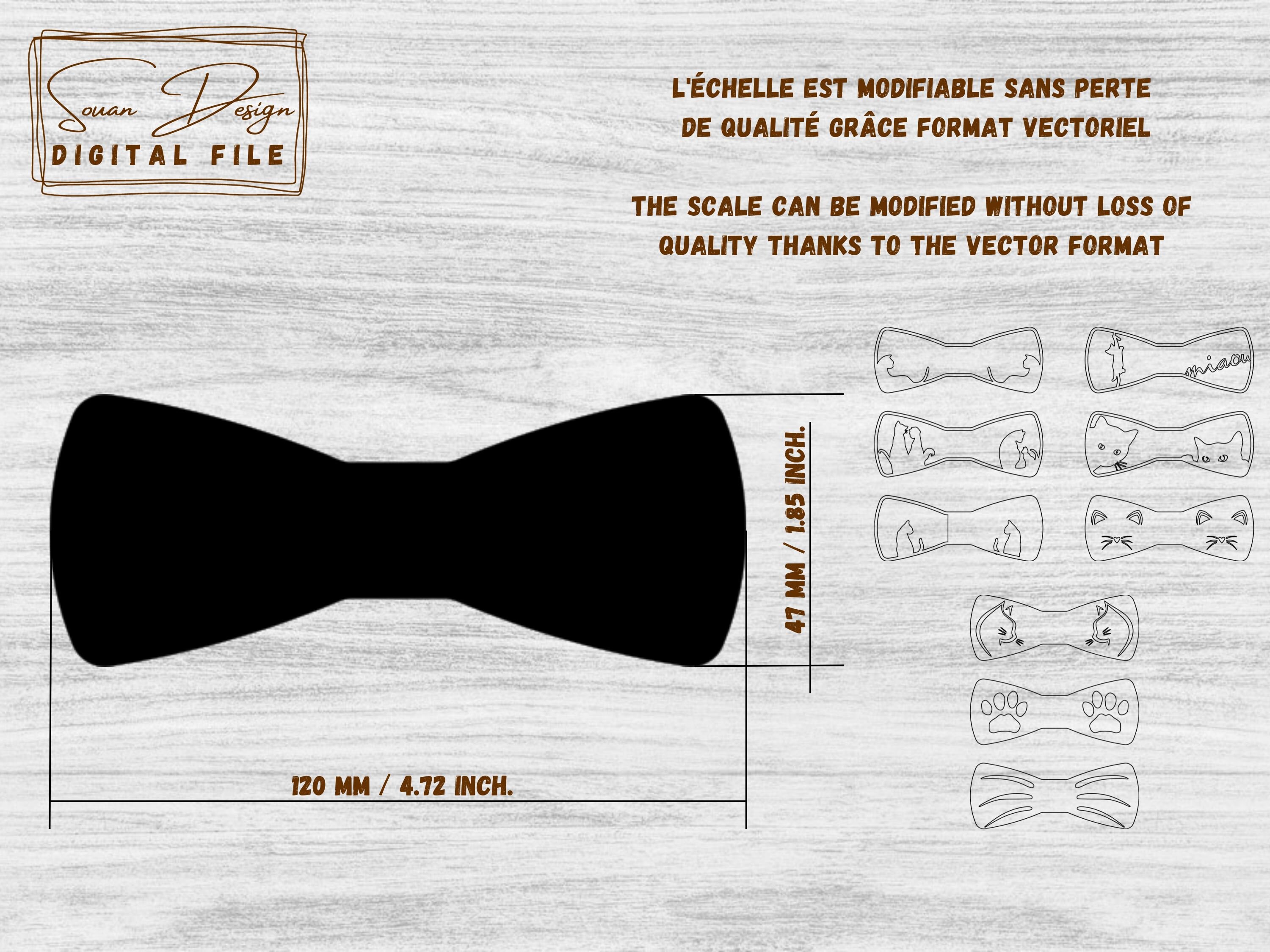 9 Bowties Cats SVG for Laser Cutting, Bow Tie Laser File, DXF, SVG - Etsy