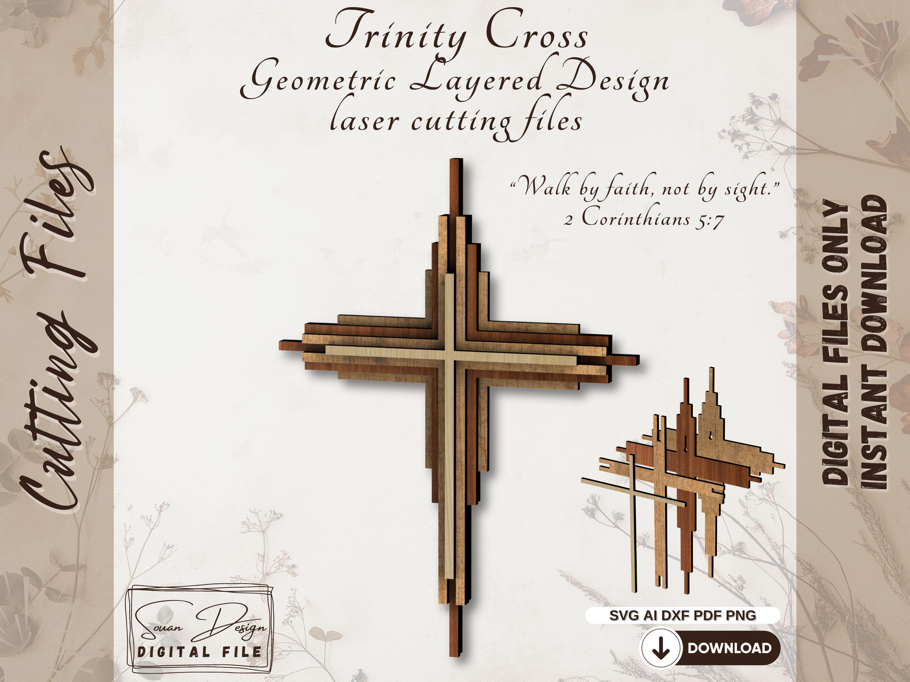 Multi-layer Cross SVG - Laser Cut Files - Layered Wood Design ...