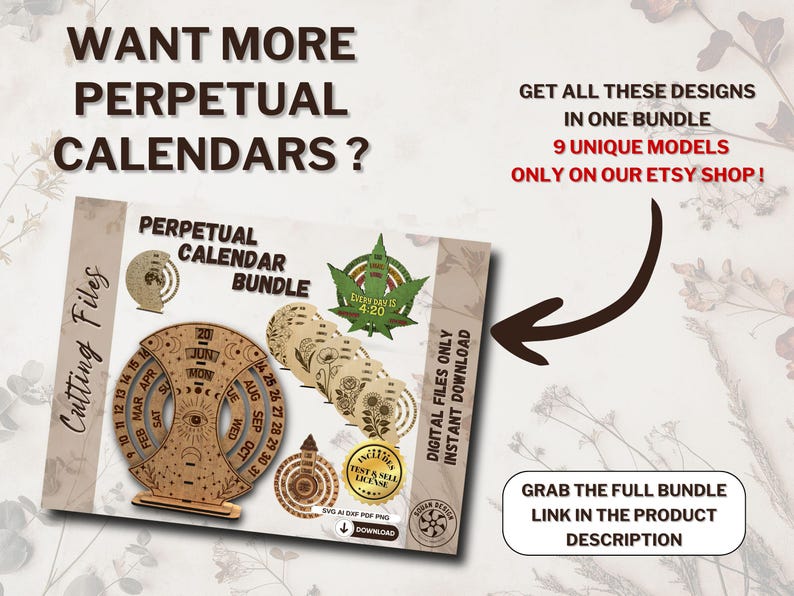 Erpetual Zodiac Calendar SVG – Rotating Wooden Desk Calendar Laser Cut ...