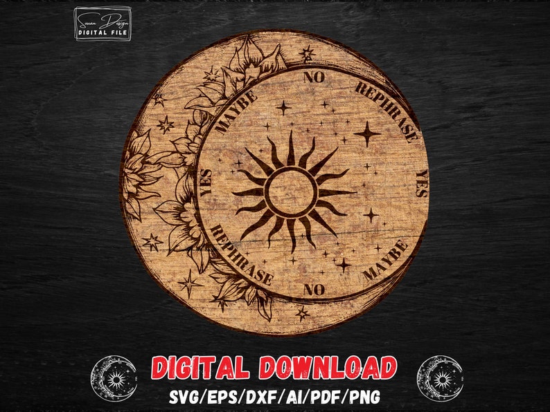 Moon and Sun Pendulum Board - Digital File for Laser Cutting/engraving ...