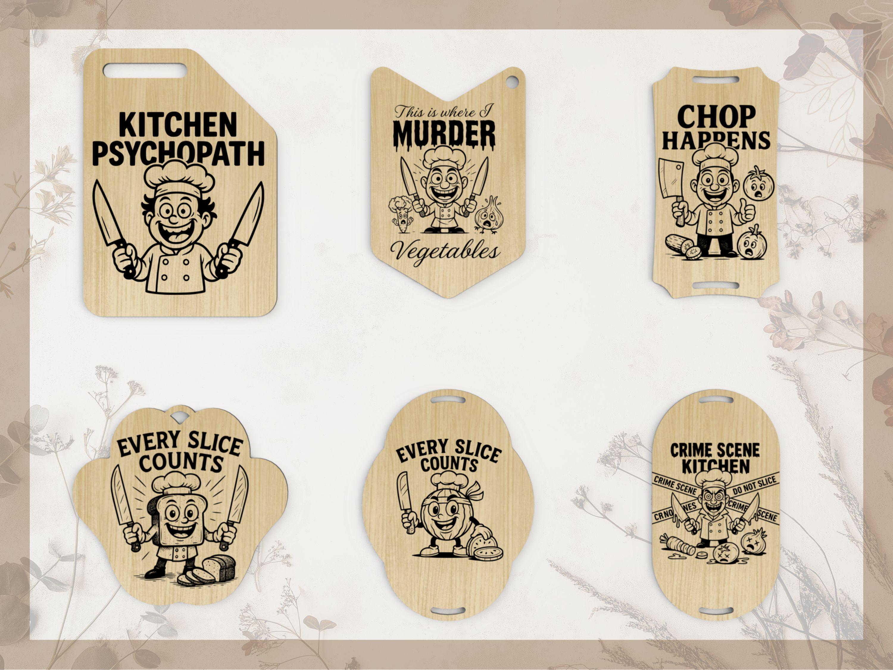 Funny Cutting Board SVG Bundle – Kitchen Humor Laser Engraving Files ...