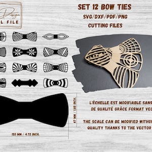 Bowtie SVG, 12 Design Templates, Laser Cut, Laser Files, Silhouette ...