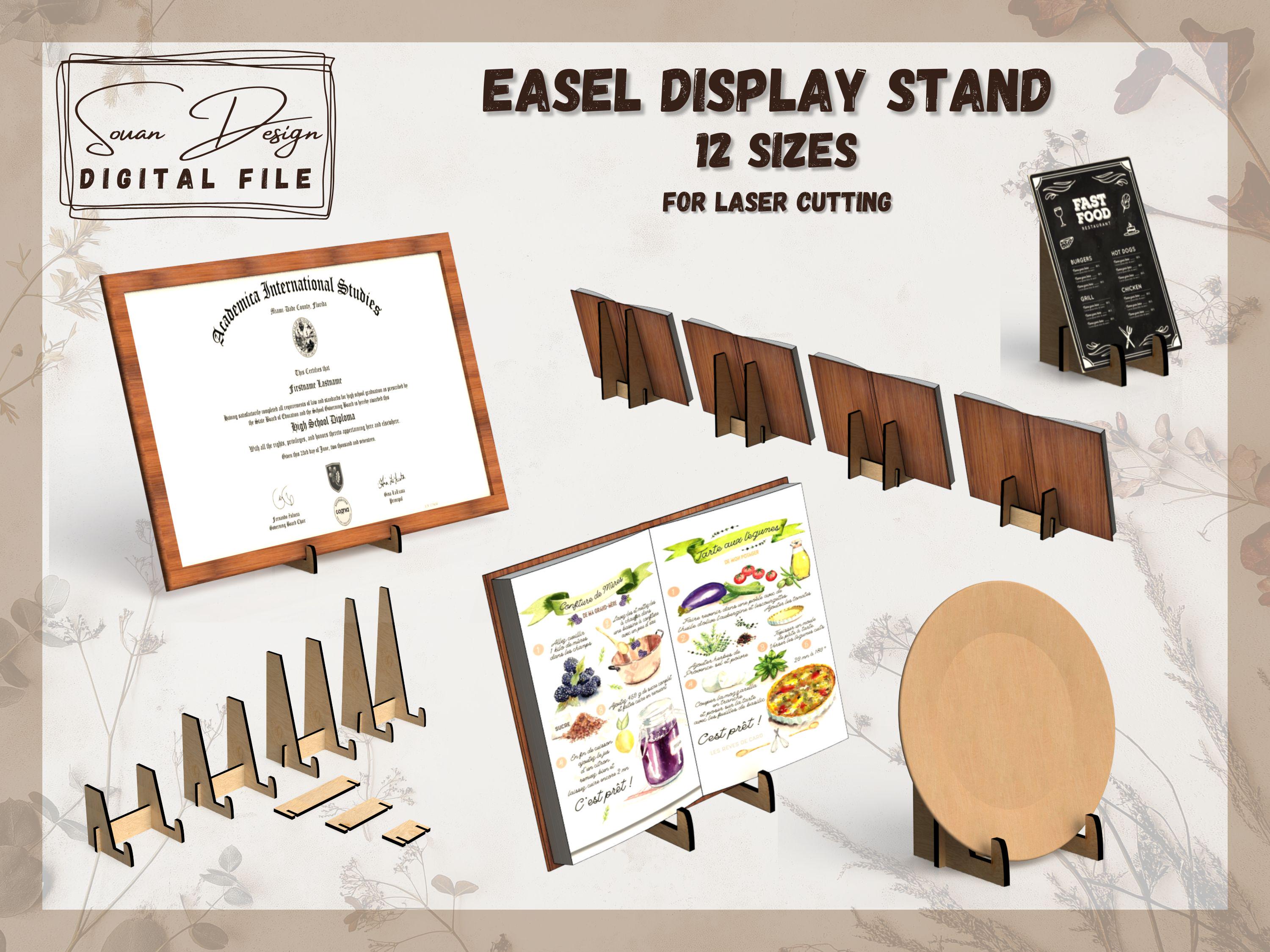 Easel Display Stand Laser Cut Files - Easel Cut File, Mini Easel SVG ...