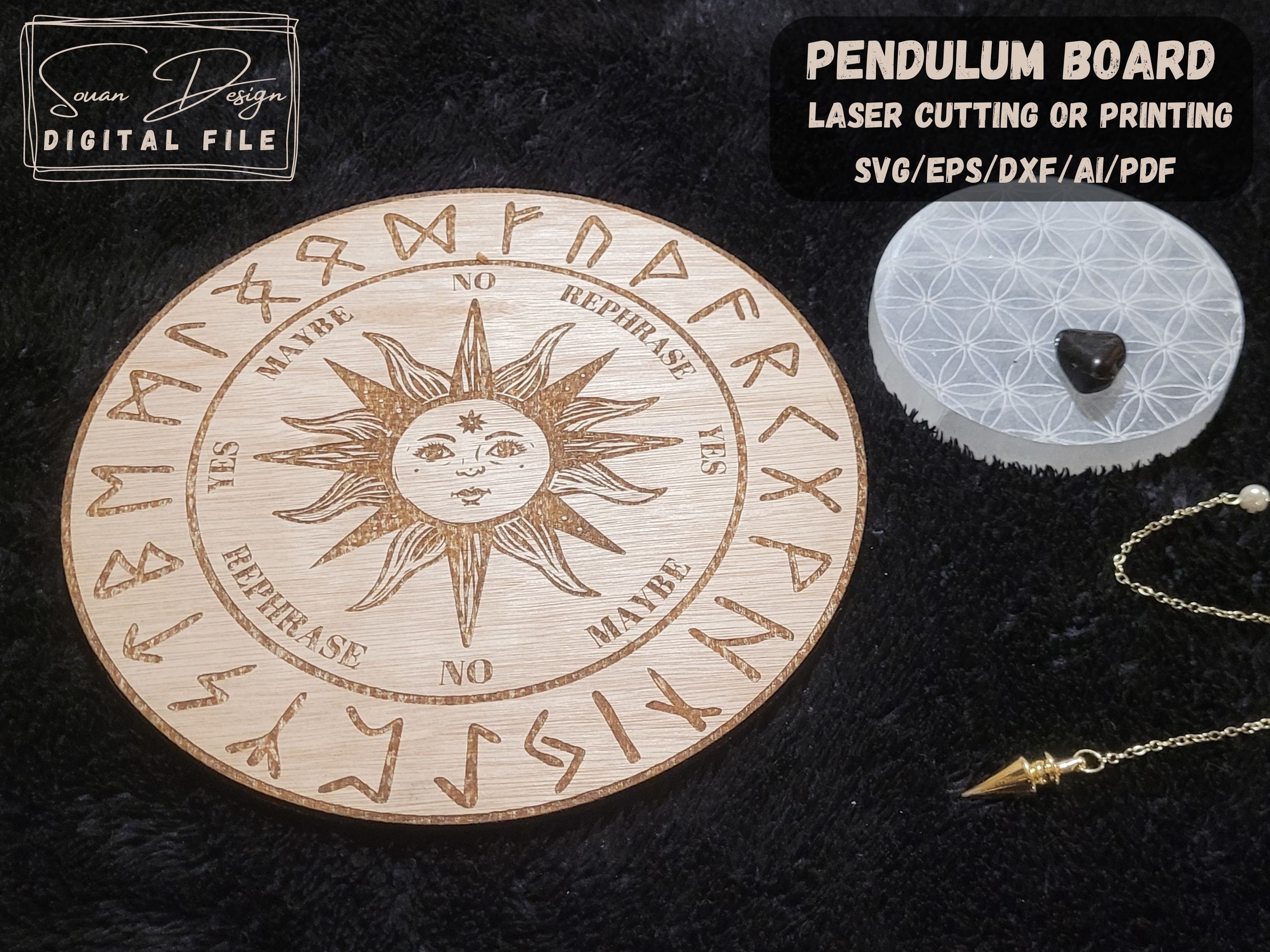 Pendulum Board Sun SVG, File for Laser Cutting or Printing, Silhouette, Glowforge, DXF Files for ...