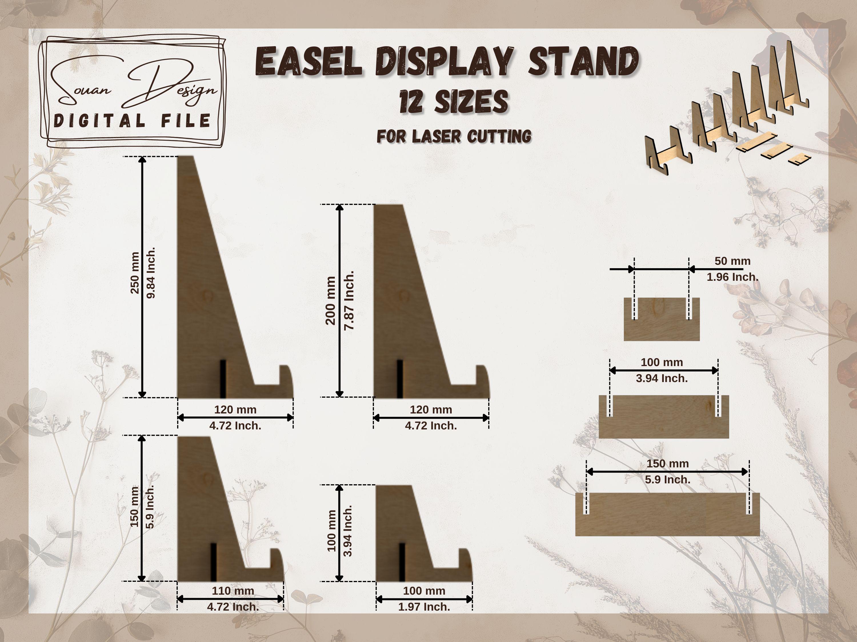 Easel Display Stand Laser Cut Files - Easel Cut File, Mini Easel SVG ...