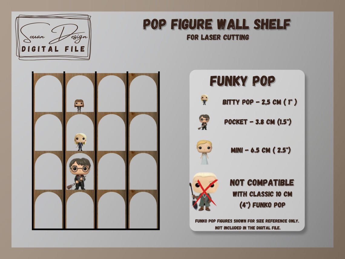 Mini Funko Pop Display Shelf - Wall Mount Stand - Funko Pop Holder SVG ...
