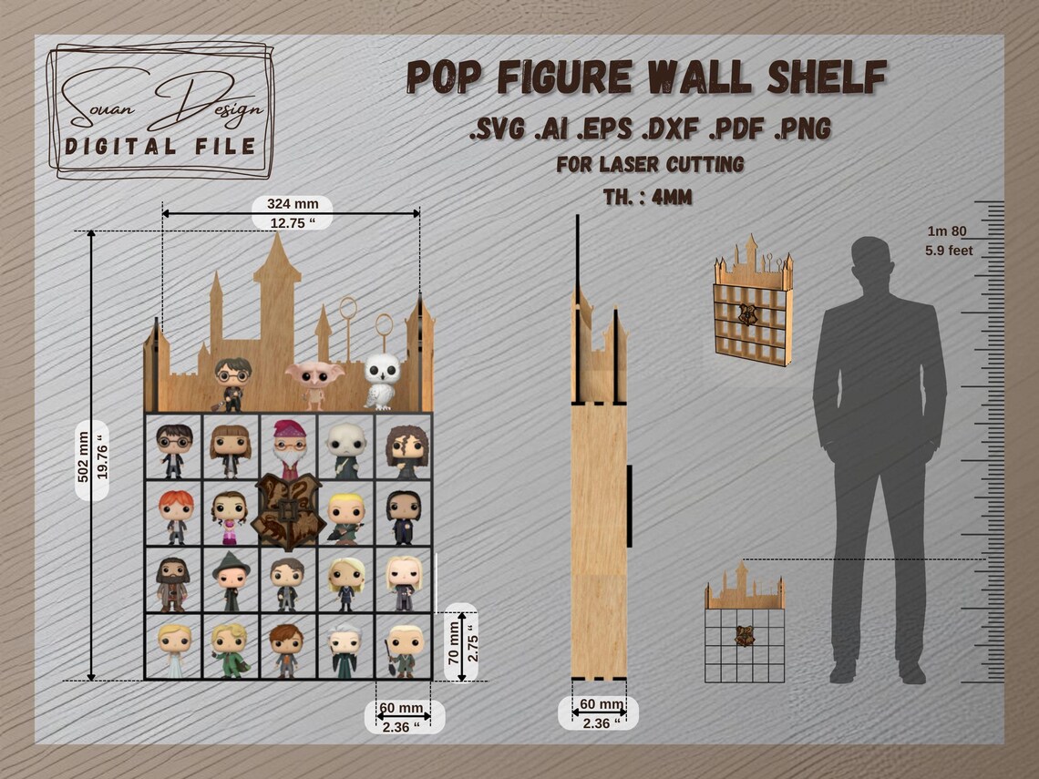 Funko Pop SVG Wandregal – Figurendisplay – Ausstellungsständer – Geek ...
