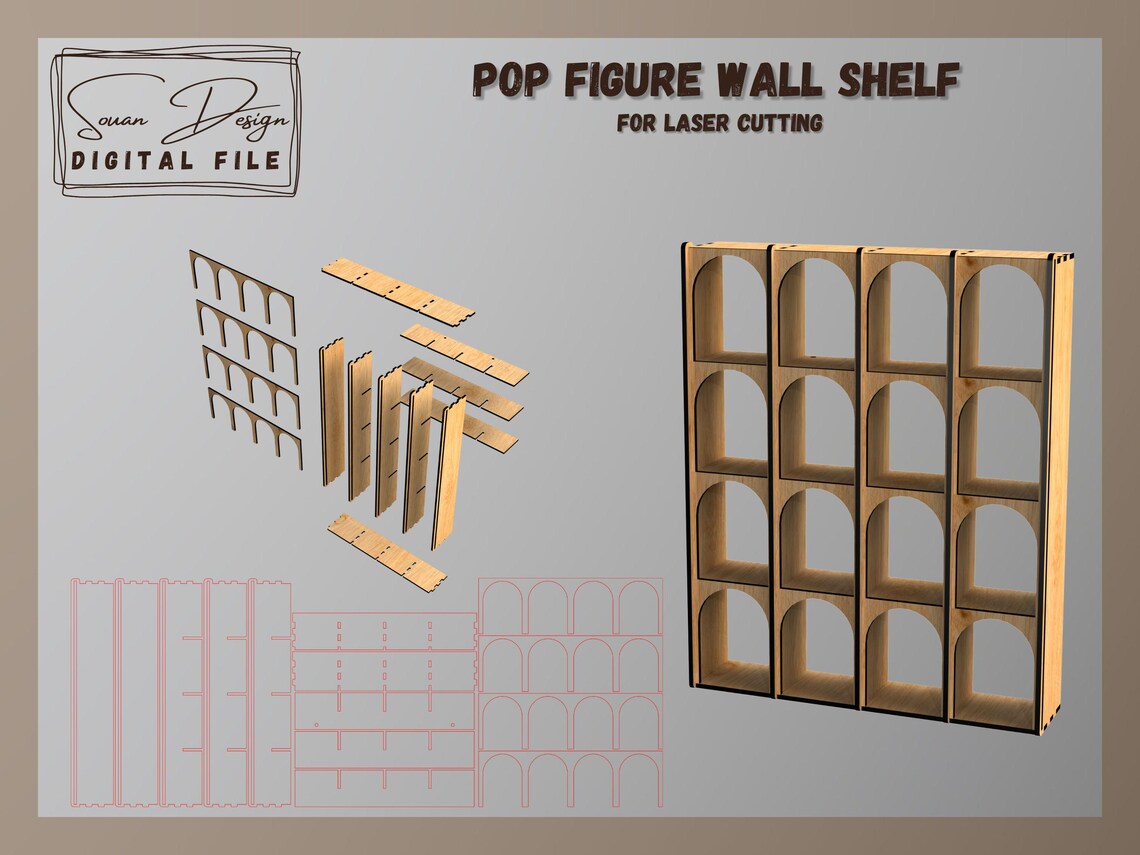 Mini Funko Pop Display Shelf - Wall Mount Stand - Funko Pop Holder SVG ...