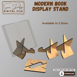 Wooden Book Stand SVG – Laser Cut File DXF– Cookbook Holder, Reading ...