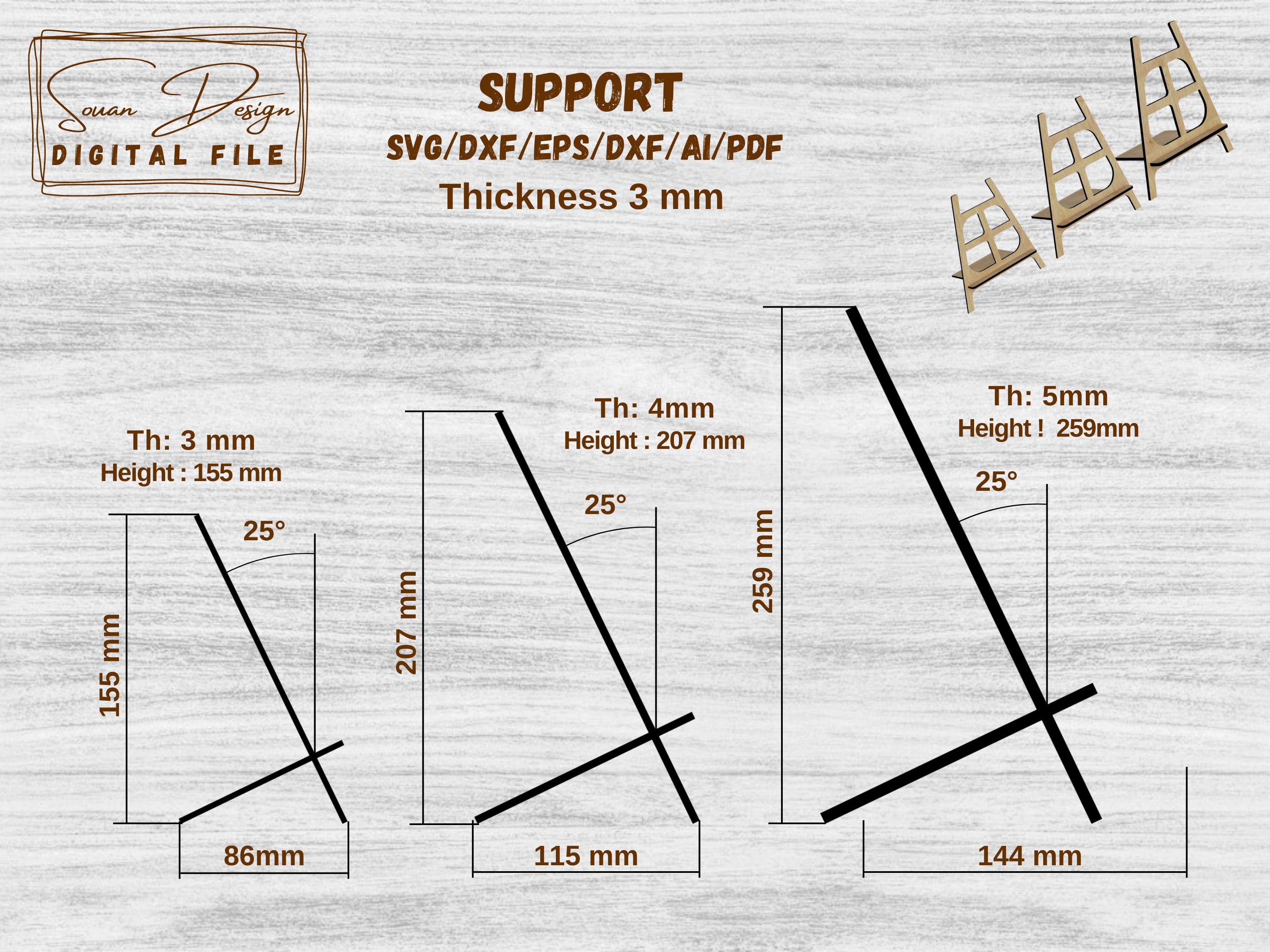 Photo Frame Stand SVG, Display, Easel, Laser Cut File Stand, Laser ...